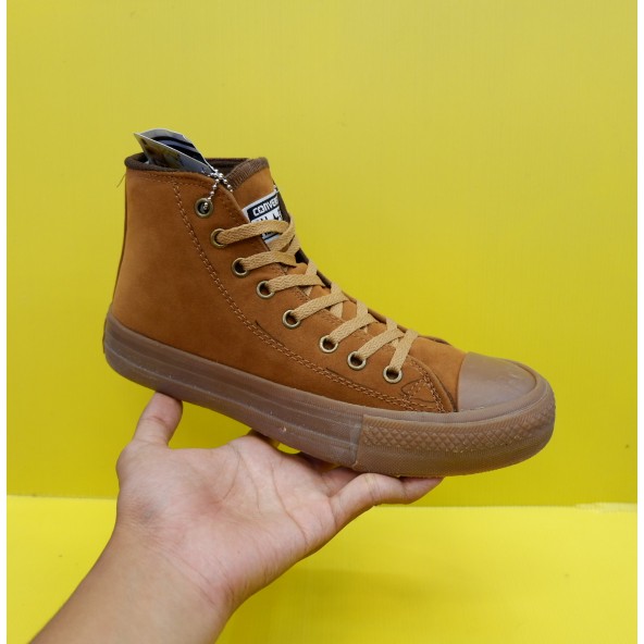 Jual Sepatu Converse Cokelat Suede Sol Gum Kualitas ORIGINAL | Shopee ...