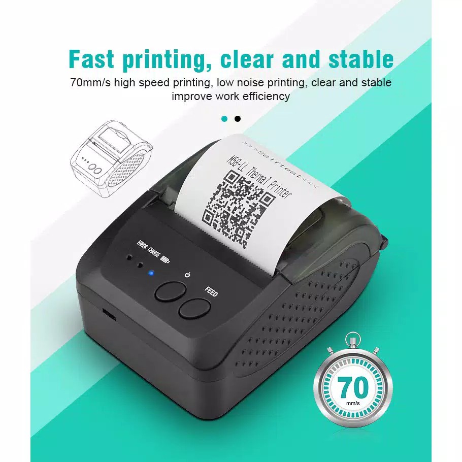 Jual MINI PORTABLE/MOBILE RECIEPT POS PRINTER ZJ-5809 58MM KERTAS KASIR/PPOB THERMAL(USB ...