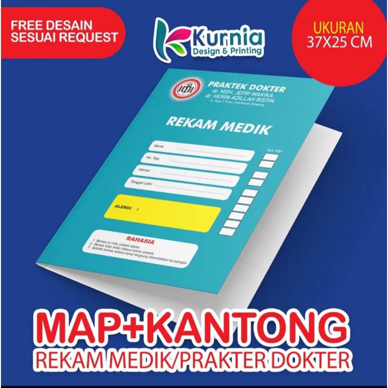 Jual map kantong custom/instansi/lembaga/kantor/puskesmas/rumah sakit ...