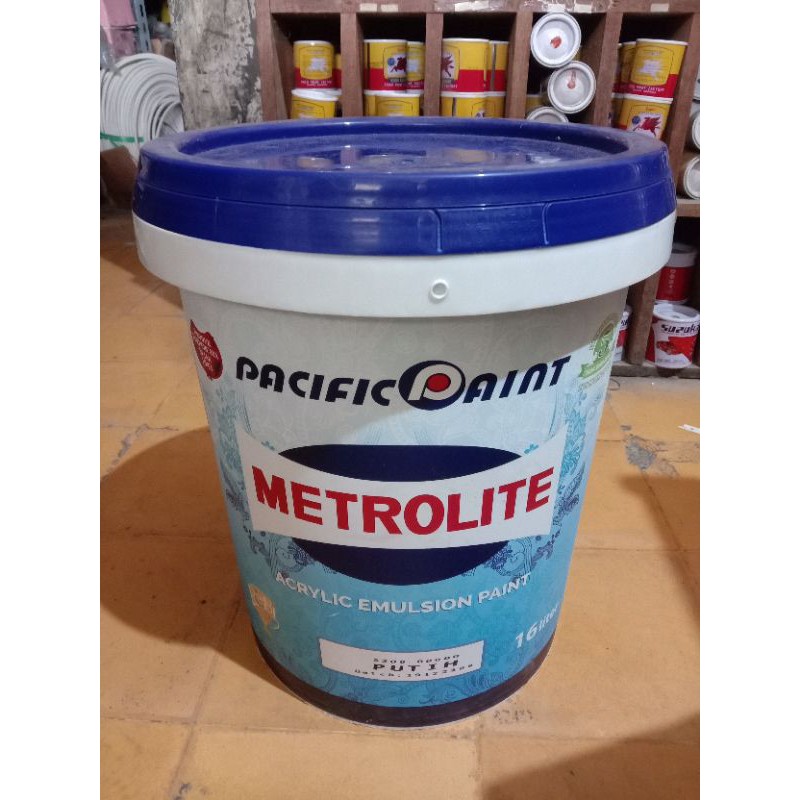 Jual Cat tembok Metrolite 16 liter (20kg) warna cuma putih | Shopee ...