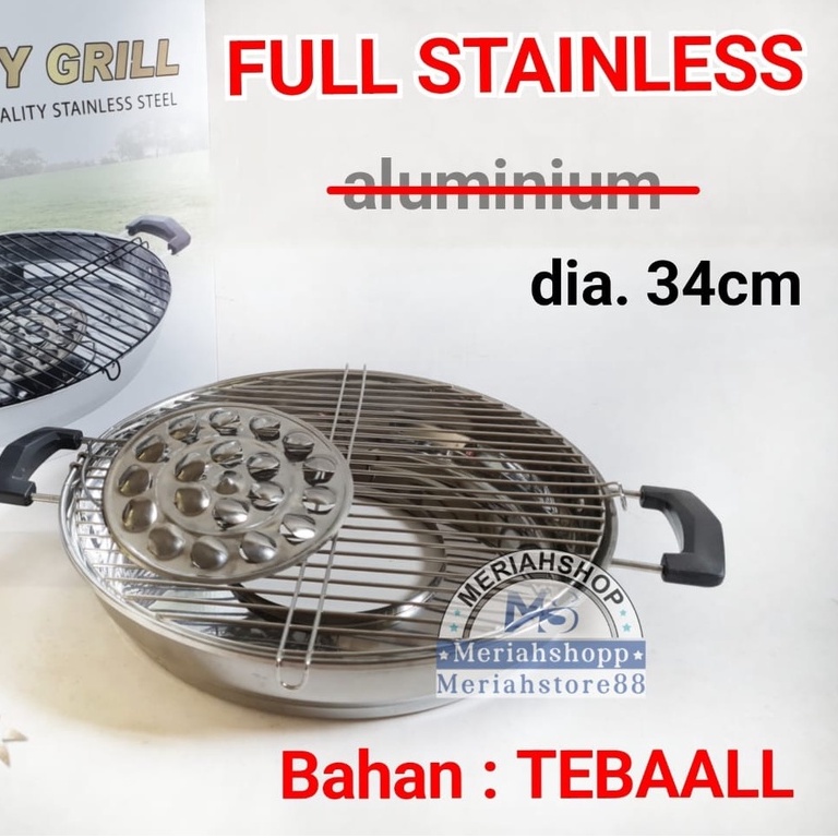 Jual Alat Panggangan 34cm Pemanggang Happy Grill Roaster BBQ FULL ...