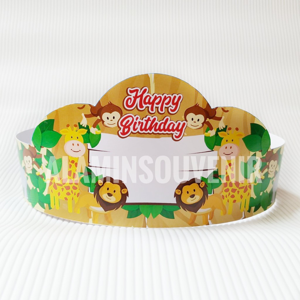 Jual Topi Ulang Tahun Anak Hat Birthday Party Ultah The Jungle Animal ...