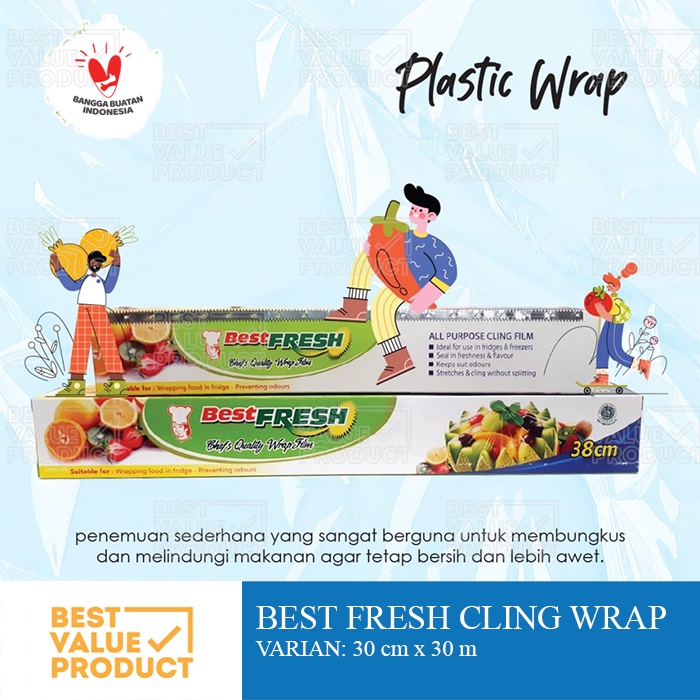 Jual PLASTIK CLING WRAP BEST FRESH / PLASTIC WRAPING 30 cm x 30 m ...