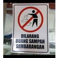 Jual Stiker Label DILARANG BUANG SAMPAH SEMBARANGAN | Shopee Indonesia