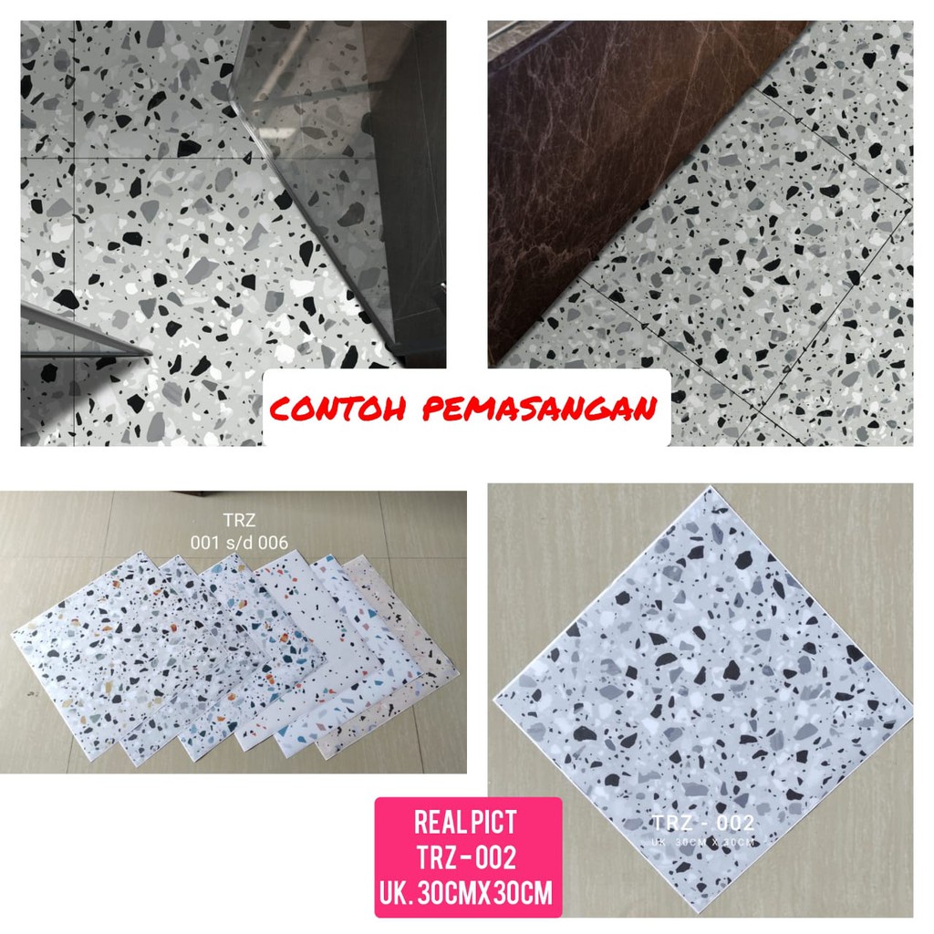Jual STIKER KERAMIK LANTAI DINDING MOTIF TERAZZO TEGEL TERASO TRZ uk.30CMX30CM vincess | Shopee ...