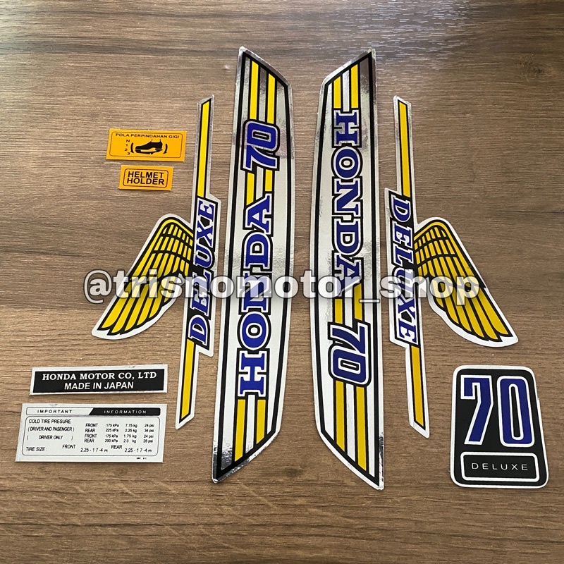 Jual sticker striping Honda C70 c70 kuning stiker list polet body 70 ...
