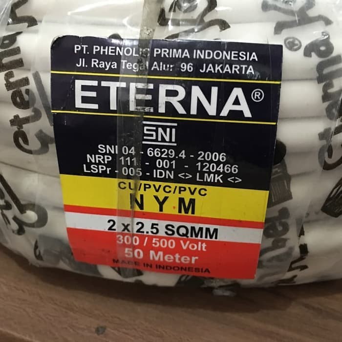 Jual Kabel Eterna 2x2.5 NYM Per Meter Meteran Eceran Potongan Kabel Listrik | Shopee Indonesia
