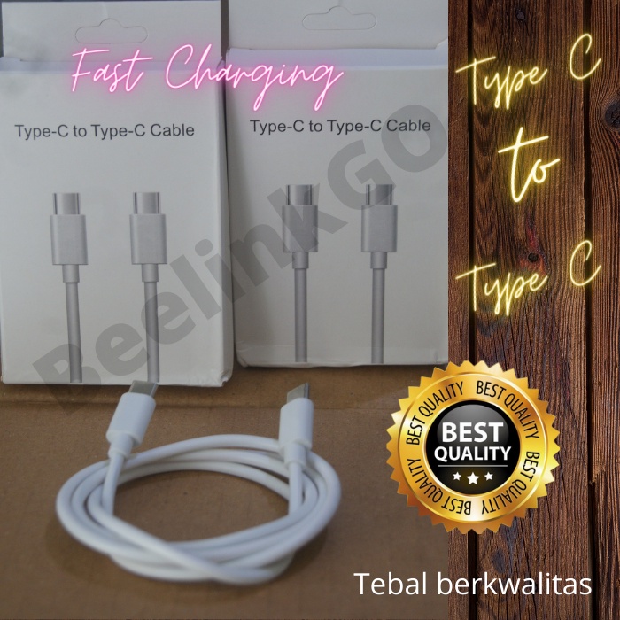 Jual Kabel Type-C to Type-C fast Charging White Putih Kuat berkualitas ...