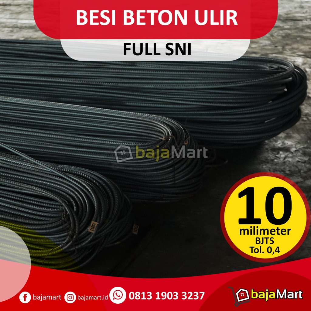 Jual Besi Beton Ulir Merek NES SNI TP / TS 280 10 mm x 12 Meter ...