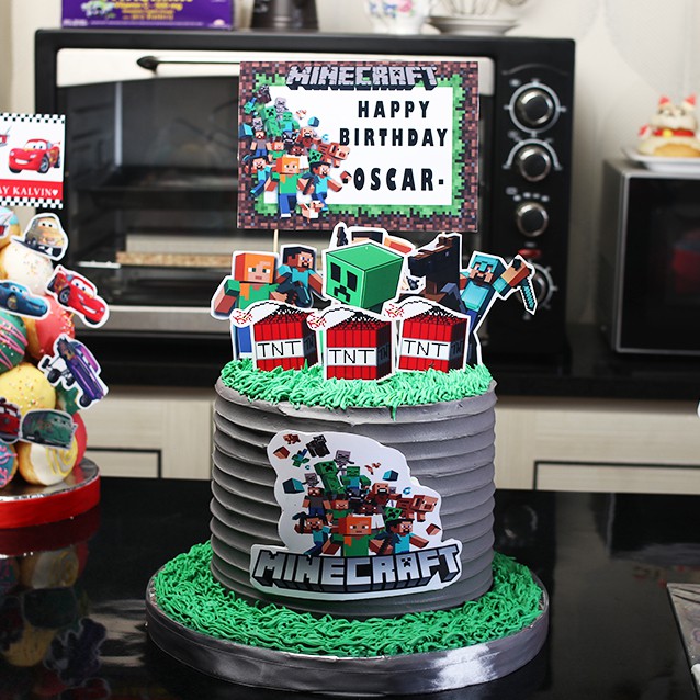 Jual Kue Ulang Tahun / Minecraft diameter 20 cm / MOHON BACA KETERANGAN ...