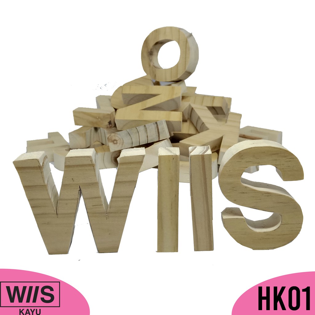 Jual 20CM HURUF KAYU DIWARNA TIMBUL/CUSTOM HURUF KAYU//HURUF KAYU ...