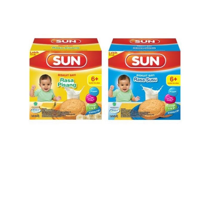 Jual Sun biskuit bayi 75 gram 6+ susu / pisang | Shopee Indonesia