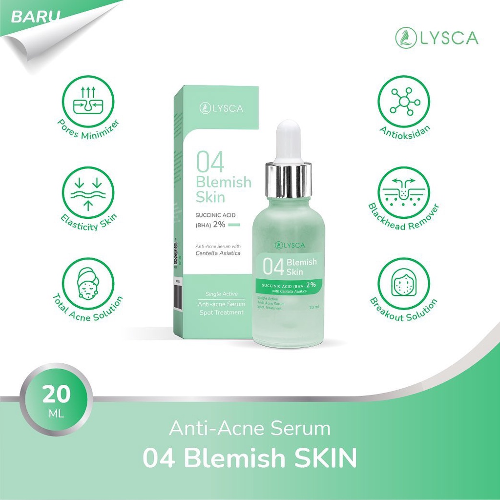 Jual LYSCA 04 BLEMISH SKIN Succinic Acid/BHA 2% + CICA Anti-Acne Spot Treatment Serum 20ml ...