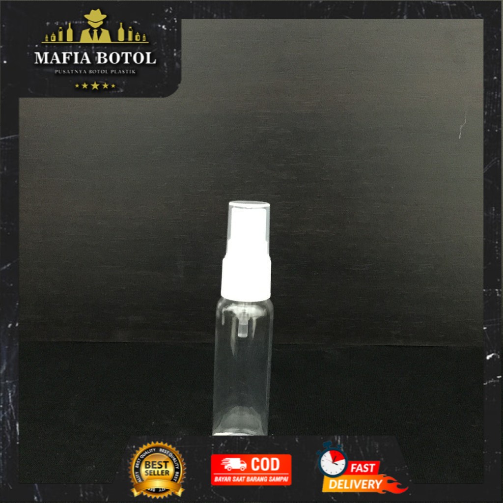 Jual Botol Plastik spray 30 ml bulat kecil semprot tutup bening putih ...