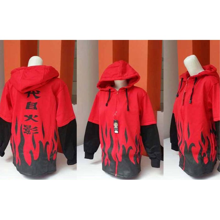 Jual JAKET HOODIE ANIME KURAMA MERAH NARUTO FLEECE HALF HAND | Shopee ...