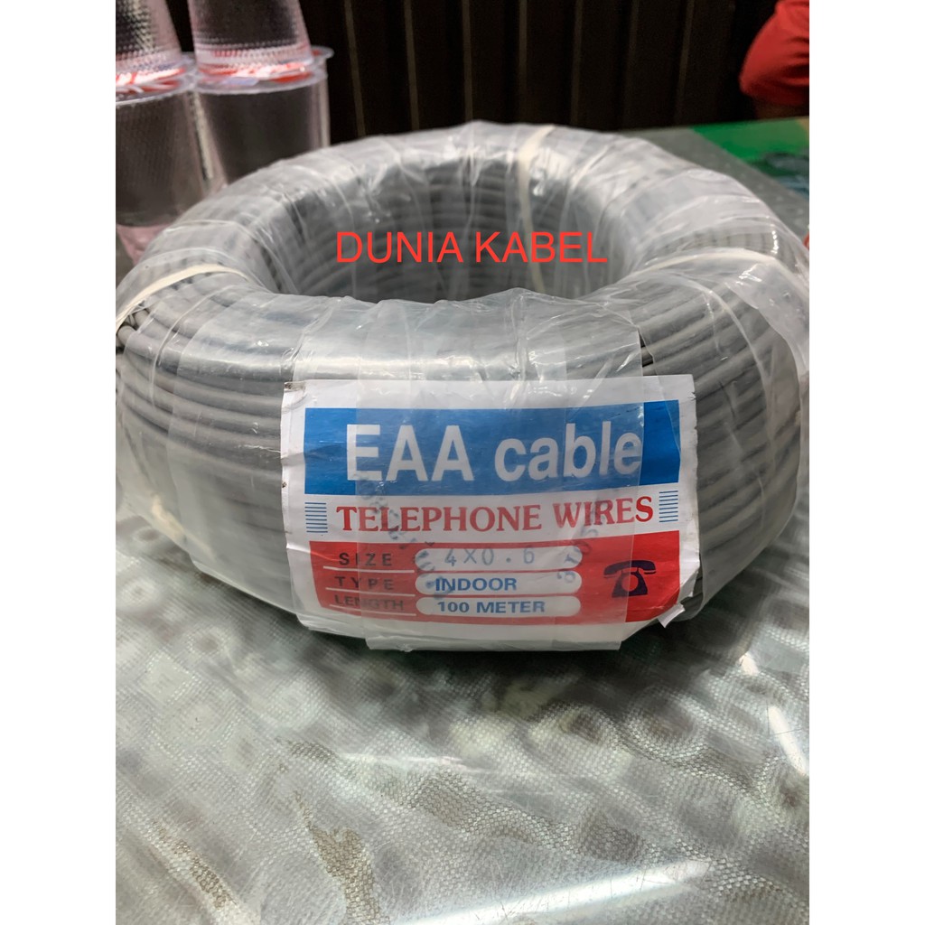Jual Kabel Telephone Telfon Telpon isi 4 merk EAA 100 meter | Shopee ...