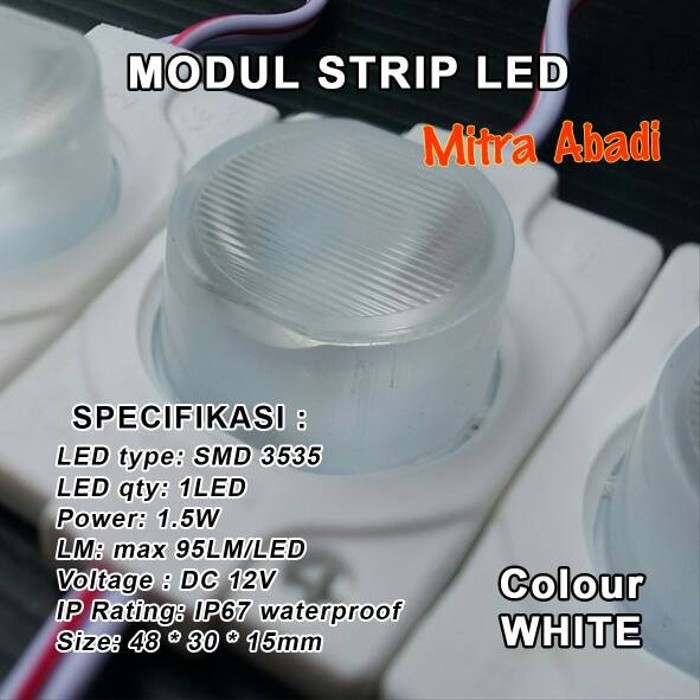 Jual LED Modul SMD 1 Mata SMD 3535 Putih/White DC 12V IP67 WATERPROOF ...