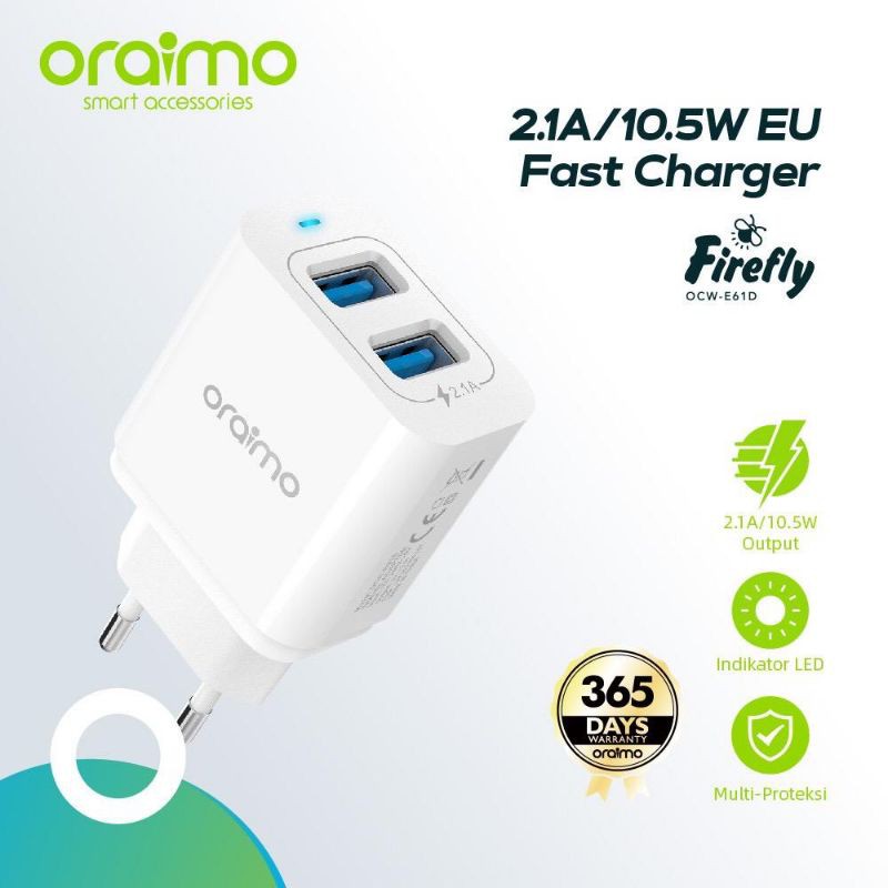 Jual Oraimo Original Charger Fast Charging IOS / Iphone / Android OCW ...
