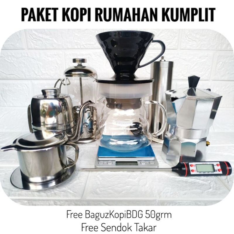 Jual Paket Kopi Murah Alat Kopi Manual Brew Komplit MURAH (11item ...