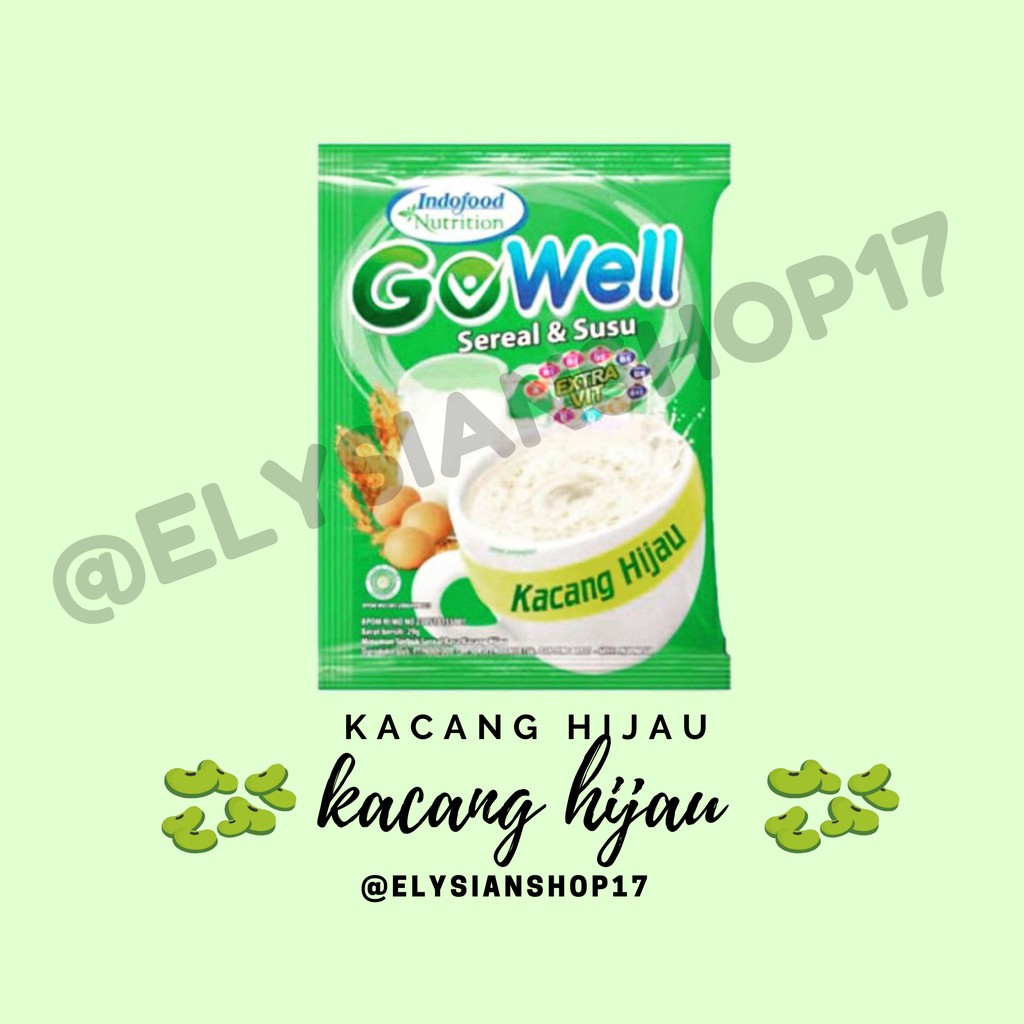 Jual Go Well Cereal & Susu Kacang Hijau 1 Renceng 10 Sachet | Shopee ...