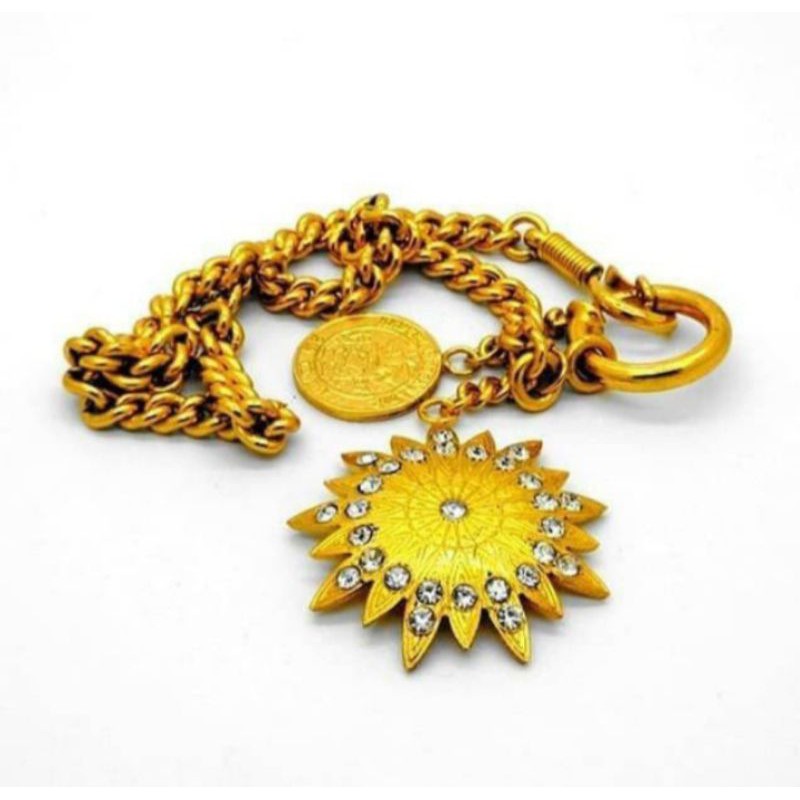 Jual bros rantai beskap pakaian adat solo lambang matahari hias batu ...