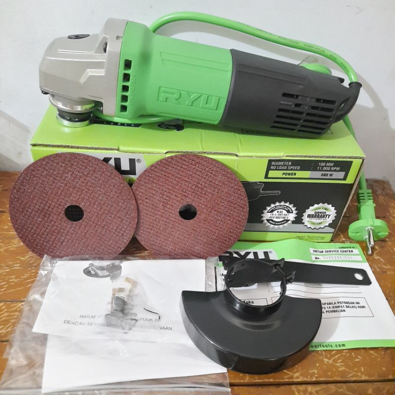 Jual Mesin Gerinda RYU RSG 100-3 Disc Grinder Profesional Originial Ryu Tekiro Gerinda Tangan ...