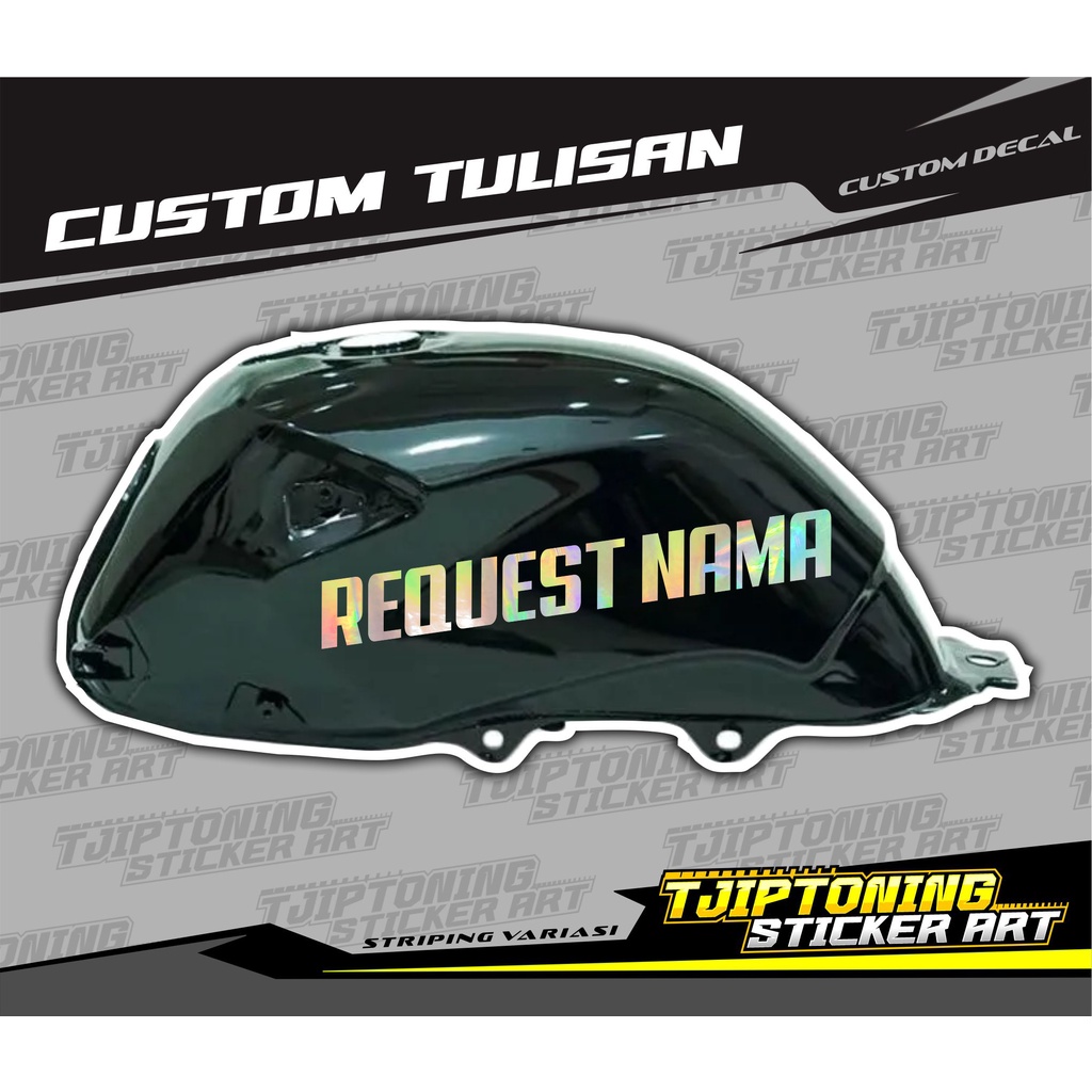 Jual sticker tangki tiger hologram (wajib chat untuk custom nama) 1set ...