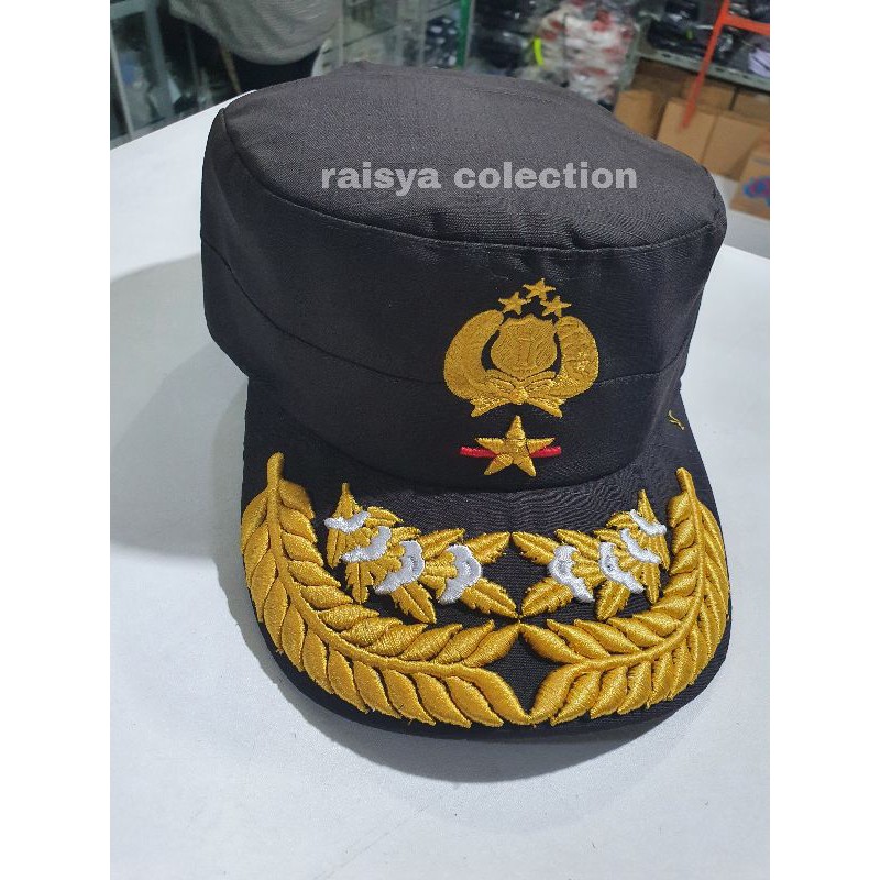 Jual topi pilkep kain polri pati terbaru / topi pilkep polisi pati ...