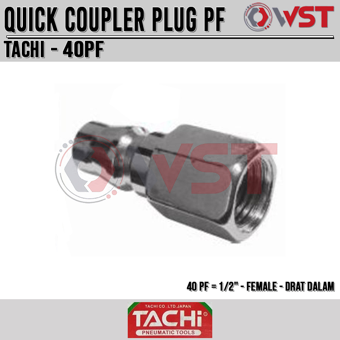 Jual Tachi Quick Coupler Plug 40 PF / Sambungan Selang Kompresor PF 40 | Shopee Indonesia