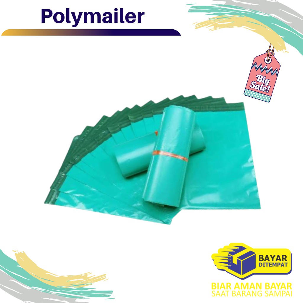 Jual Plastik Polymailer Packing Polos Hijau Ukuran 28 x 42 / 25 pcs ...