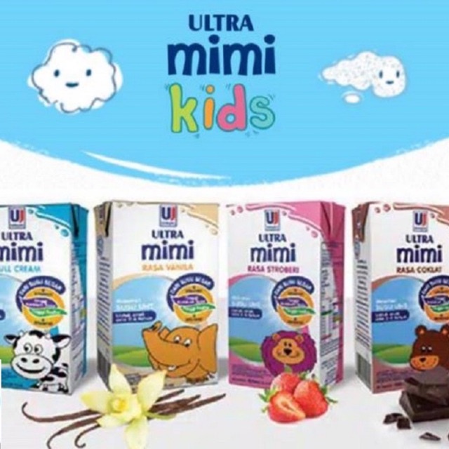 Jual SUSU ULTRA MIMI KIDS ALL VARIAN FULL CREAM COKLAT STRAWBERRY / SUSU UHT ANAK MIMI KID KIDS ...