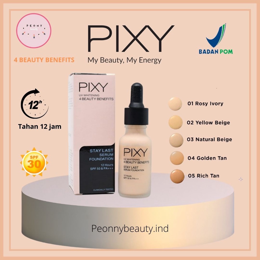 Jual PIXY Uv Whitening Stay Last Serum Foundation 17ml|Serum Foundation ...