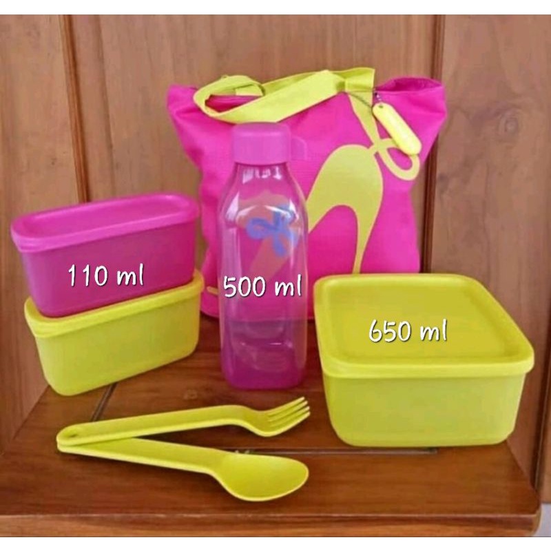 Jual cosmo lady pink / bekal makan pink tupperware / cosmo lady bekal ...