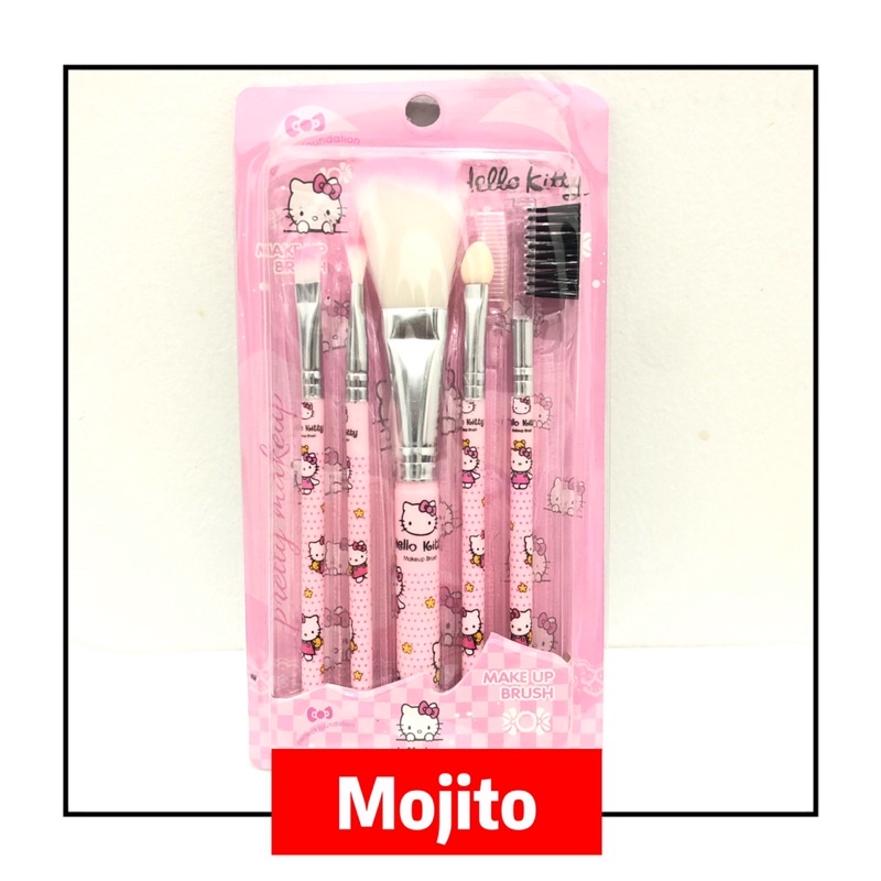 Jual Kuas Make Up Set 5 Hello Kitty / Set Brush Make Up Hello Kitty ...