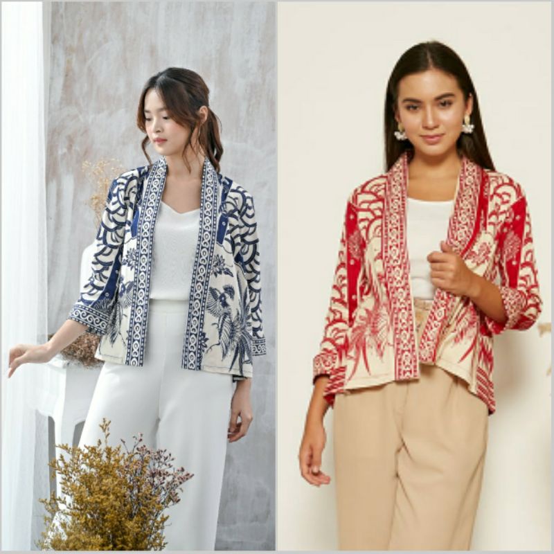 Jual Outer Batik Blazer Motif Wayang Warna Merah Edisi Imlek Katun ...