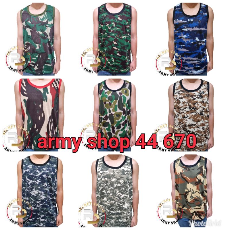 Jual Singlet Loreng TNI AD Kaos Loreng Dalaman | Shopee Indonesia