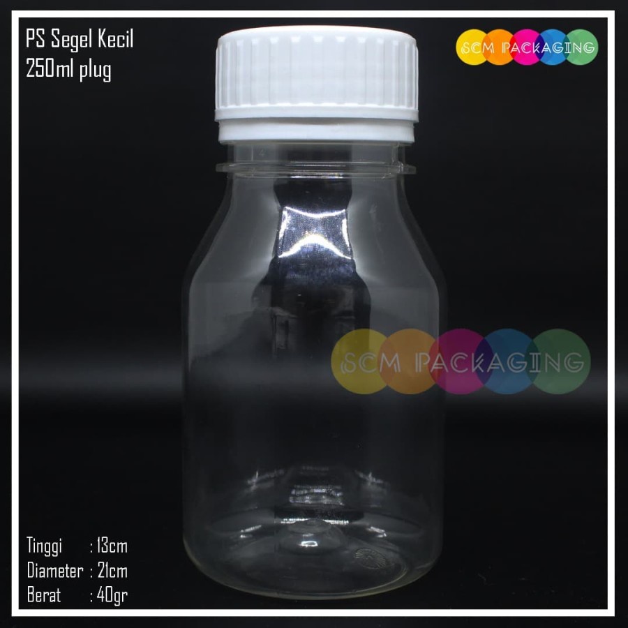 Jual botol plastik ps segel kecil 250ml plus sumbat | Shopee Indonesia