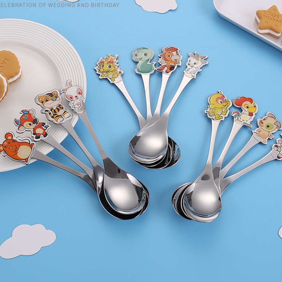 Jual Satu pcs Sendok makan anak stainless karakter Lucu | Shopee Indonesia