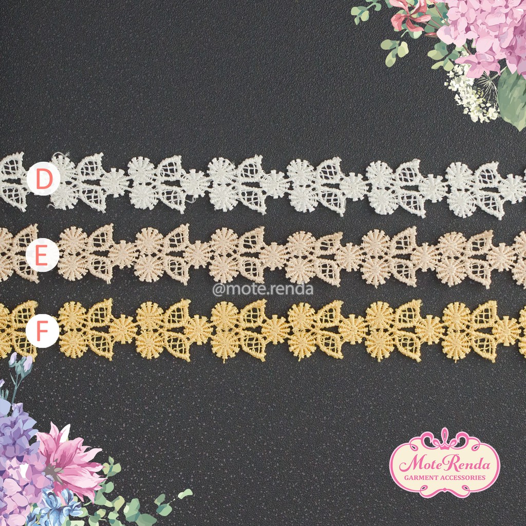 Jual Renda giper, lebar 2cm (harga per meter) kode 5GMA20 | Shopee ...