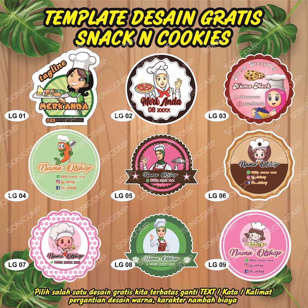 Jual CETAK STIKER LABEL OLSHOP MAKANAN MINUMAN MURAH SUDAH CUTTING ...