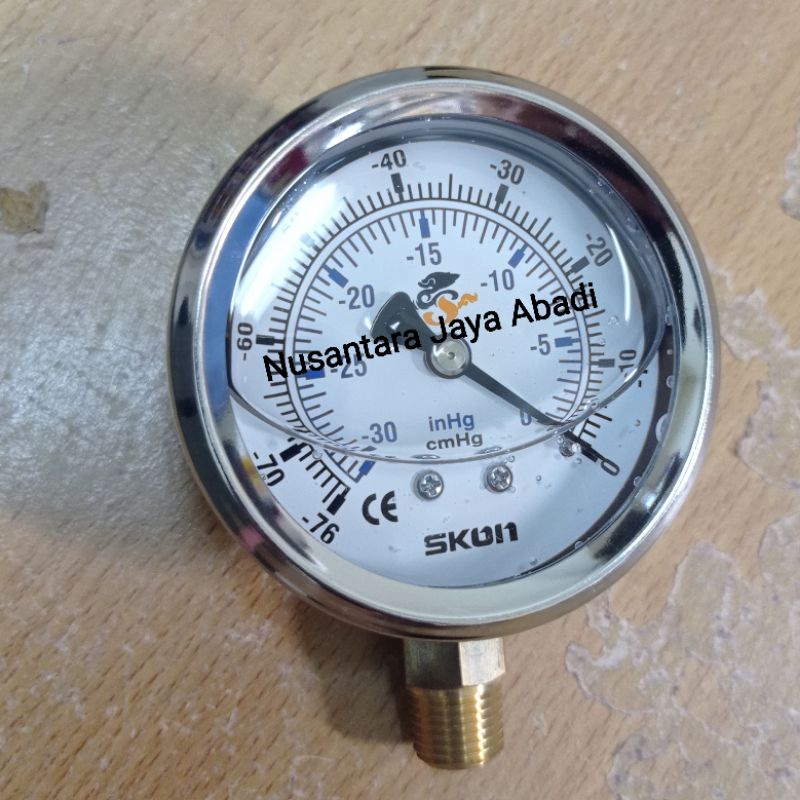 Jual Vacuum Gauge Vacum Vakum Raket Stainless SKON 2 1/2 " inchi -76-0 Cmhg -30-0 Inhg | Shopee ...