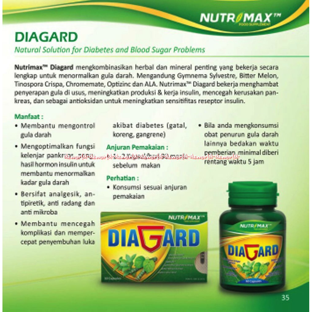 Jual Nutrimax Diagard 30kapsul Obat Untuk Diabetes Obat Penurun Darah ...