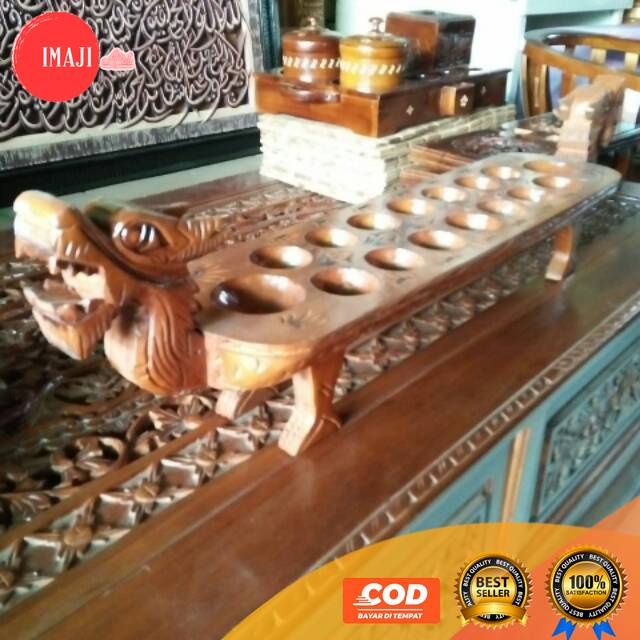 Jual [ COD ] dakon congklak ukir dari kayu dan biji dakon congklak kayu ...