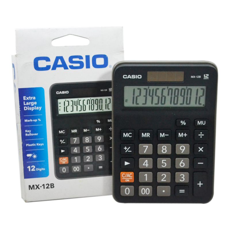 Jual CASIO KALKULATOR 12 DIGIT MX 12 B BASIC CALCULATOR TWO WAY POWER ...