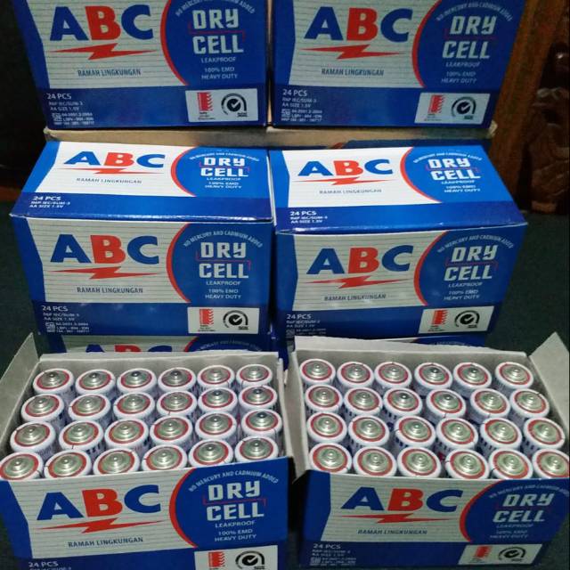 Jual Baterai ABC biru AA/R6 ABC batre biru AA Box | Shopee Indonesia