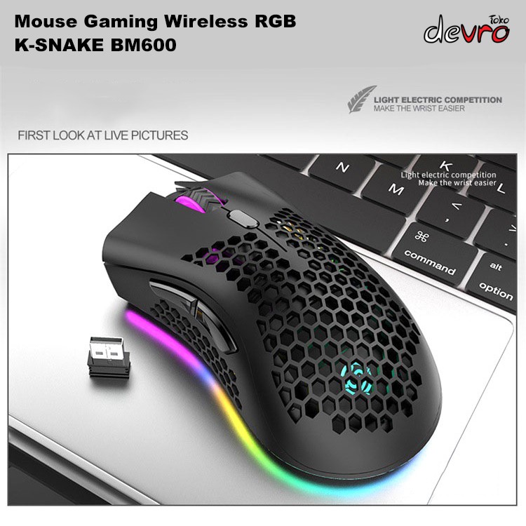 Jual Mouse Gaming Wireless RGB Honeycomb 3 DPI Gear 2.4GHz - K-SNAKE ...