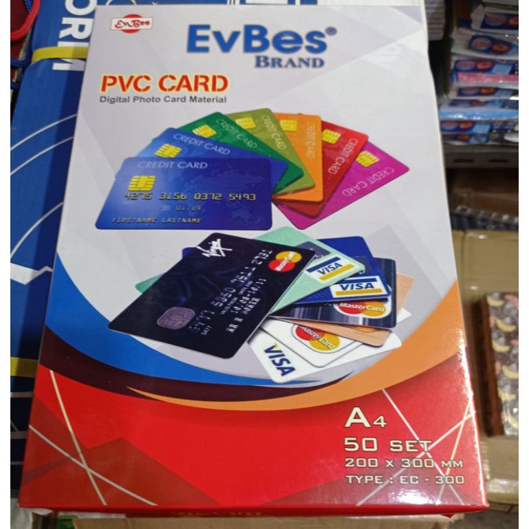 Jual Kertas PVC Card/Bahan ID Card A4 50 sheet EVBES | Shopee Indonesia