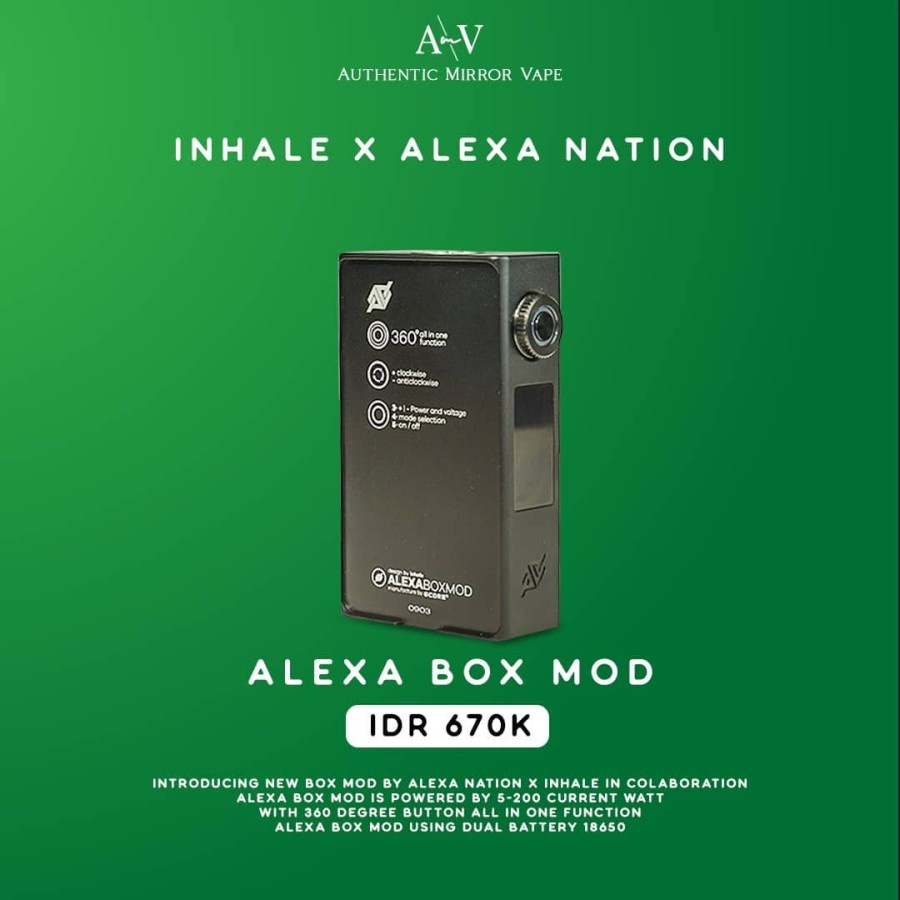 Jual Alexa Box Mod 200W by Inhale 100% Authentic / Alexa BoxMod - DR ...