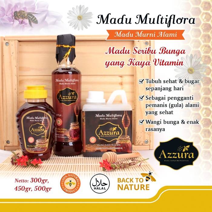 Jual MADU ASLI MURNI HUTAN ALAMI MULTIFLORA MADU AZZURA | Shopee Indonesia