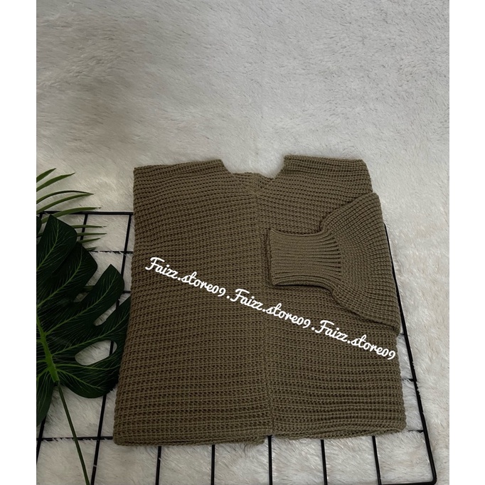 Jual OVERSIZE CROP Tangan Balon Cardigan Rajut wanita/Outer Knit Tangan balon PREMIUM/CROP CARDI ...